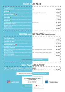 Notre Carte l Restaurant Chelles l Traiteur l L’Envol